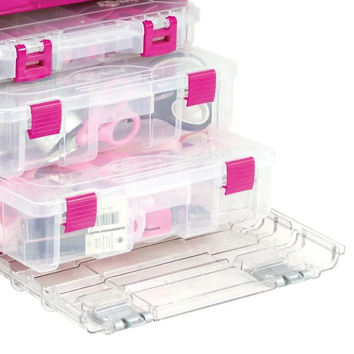 Creative Options 1363-85 Grab N' Go Rack System with Two No.2-3630 Deep Pro-Latch Organizers and One No.2-3650 Organizer, Magenta/Sparkle Gray,Medium