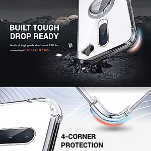 Silverback for OnePlus 8 Case Clear with Ring Kickstand, Protective Soft TPU Shock -Absorbing Bumper Shockproof Phone Case for OnePlus 8 -Clear [NOT Compatible with Verizon UW Version]