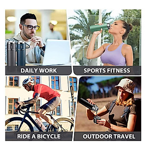 Stainless Steel Thermo + 3 cup, 500ml/16.9oz (Black, Grey and Blue Set)