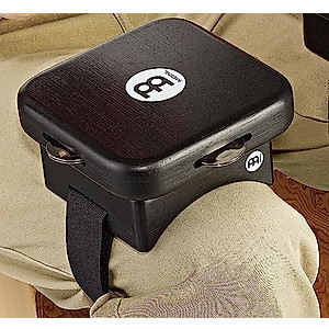 Meinl Percussion Knee Tap with Tambourine Jingles for Cajon Players, Includes Adjustable Strap — NOT Made in China — Play with Your Hands, Hollow Hardwood Body, 2-Year Warranty, Black (KP-JT-BK)