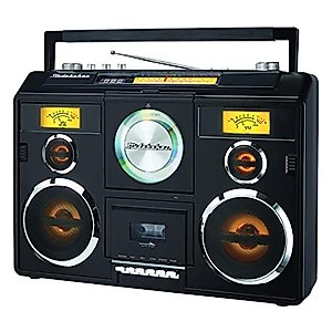 Studebaker Sound Station Portable Stereo Boombox with Bluetooth/CD/AM-FM Radio/Cassette Recorder (Black)