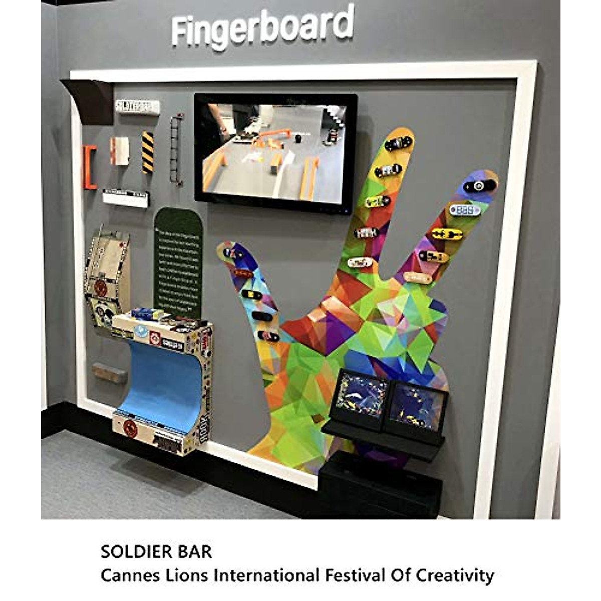 SOLDIER BAR Fingerboards complete (5 Layer Canadian Maple 34mmx 98mm DECK) Finger Skateboards (+34mm Big Eagle Truck+Globular Wheels) (Lighter)