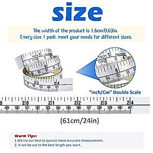 Self-Adhesive Measuring Tape Workbench Ruler Adhesive Backed Double Scale Stick Tape Measure for Work Woodworking, Saw, Drafting Table (24 Inch,5 Pieces)