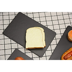 KEVLANG 3 pack-12"x 8" Slate Cheese Boards with Natural Cut Edges. Perfect Slate Serving Tray for Cheese,Cupcakes,Fruits,Snacks,Biscuits,Steak,Bacon,Sushi