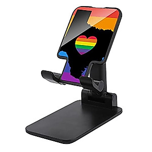 Texas Map LGBT Gay Pride Funny Foldable Desktop Cell Phone Holder Portable Adjustable Stand Desk Accessories