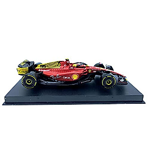 HTLNUZD Bburago 1/43 2022 F1-75 #55 75th Anniversary Carlos Sainz 1:43 Formula One Racing Car Alloy Die Cast Collection Vehicles Model (Hardcover 75th #55)