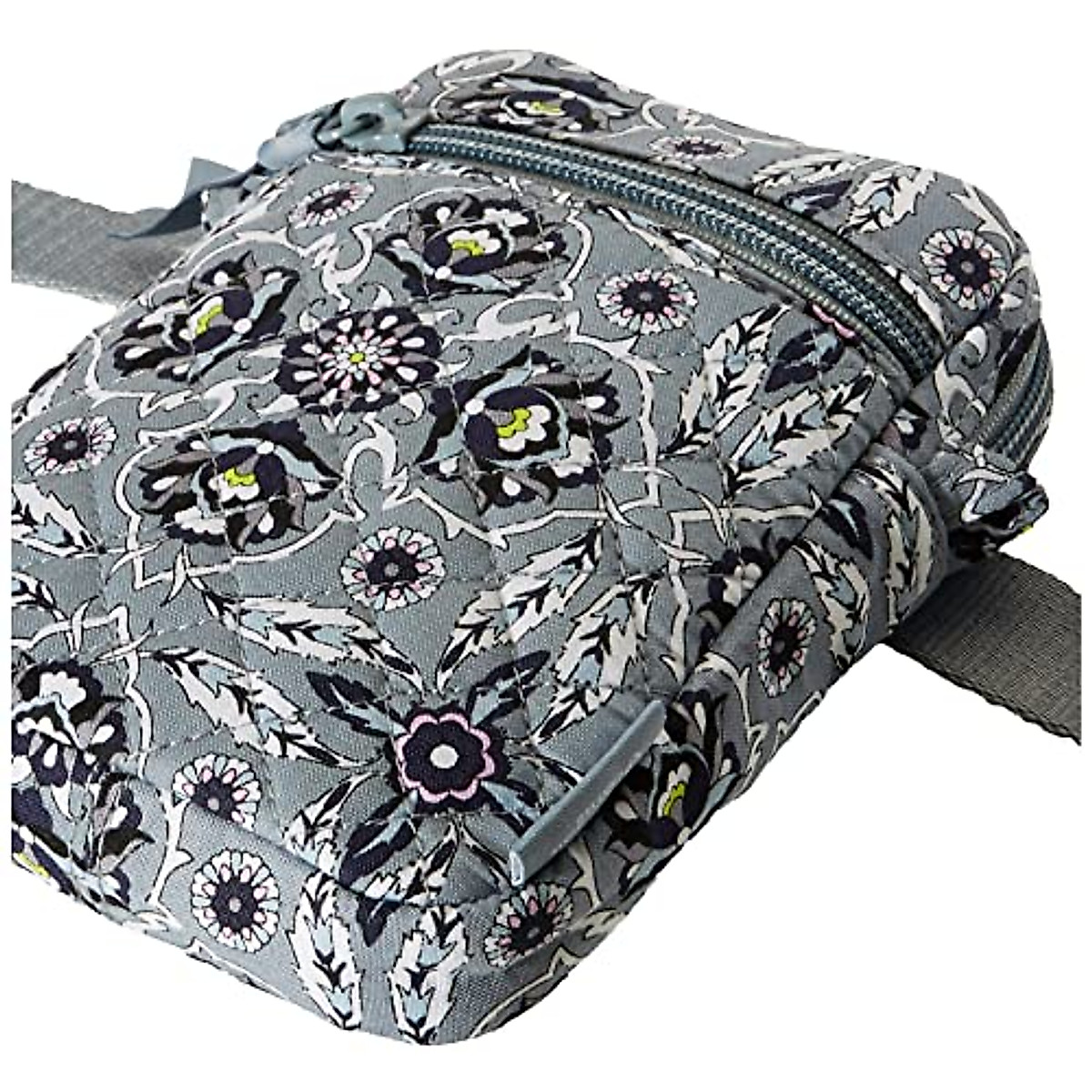 Vera Bradley Women's Cotton Small Convertible Crossbody Purse With RFID Protection, Plaza Tile - Recycled Cotton, One Size