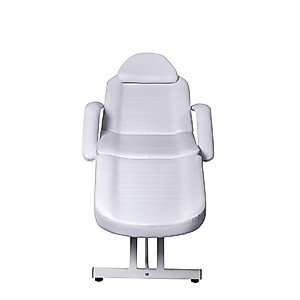 Salon Style White Leather Cover Beauty Professional Facial Tabel Bed Chair Massaging Tables for Barber Face Beauty Updated Facial Beds and Tattoo Chairs with Stool
