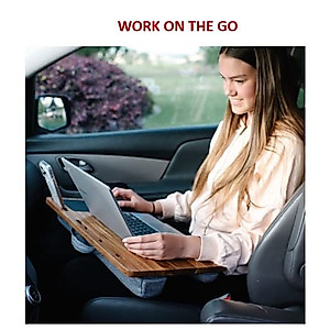 Lap Desk, Laptop Lap Desk with Cushion Made with Premium Acacia Wood. Lap Desk for Laptop Fits 14” to 17” Laptops. Bed Desk, Laptop Desk, Lapdesk for Laptop for Home Office Laptop Lap Desks Hazelteck