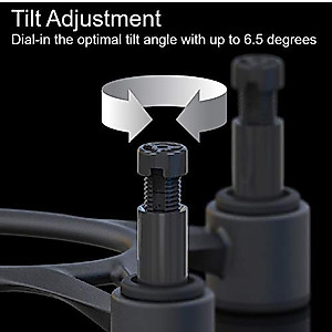 IsoAcoustics Aperta Series Isolation Speaker Stands with Tilt Adjustment: Aperta300 (11.8" W x 7.9" D) Silver (Single)