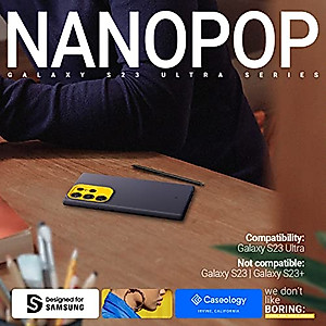 Caseology Nano Pop for Samsung Galaxy S23 Ultra Case 5G (2023) [Military Grade Drop Tested] Dual Layer Silicone Case - Blueberry Navy