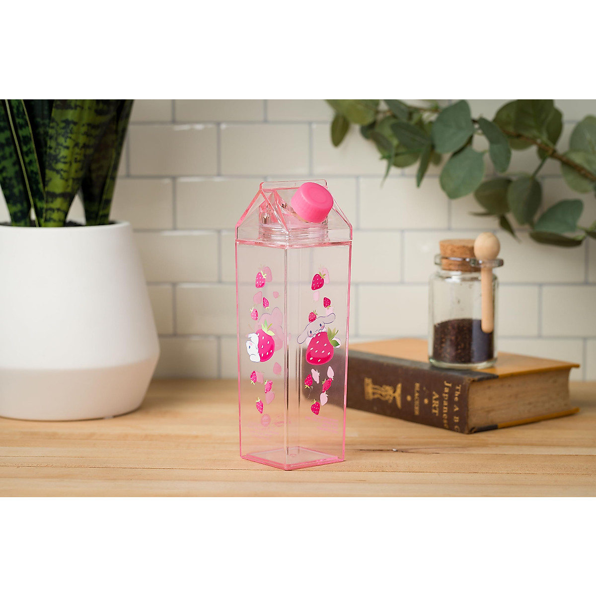 Silver Buffalo Sanrio Hello Kitty and Friends Plastic Milk Carton Bottle Featuring Cinnamoroll, 16.2 Ounces