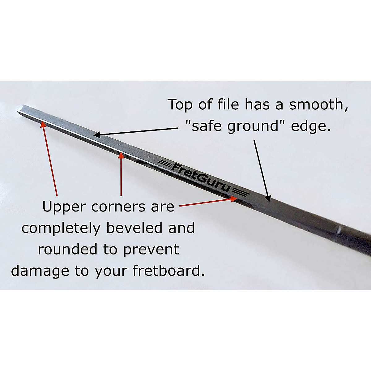 FretGuru Ultimate Fret End File 2 - Fix Sharp Fret Ends, Fret Sprout, Fret End Dressing File Pro Luthier Tool Guitar Tech [FINALLY AVAILABLE AGAIN - ADVANCED NEW DESIGN SHIPPING NOW]