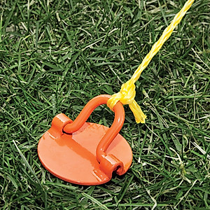 Liberty Outdoor ANCFR16-ORG-R Folding Ring Spiral Ground Anchor, 16-inch, 4 Pack