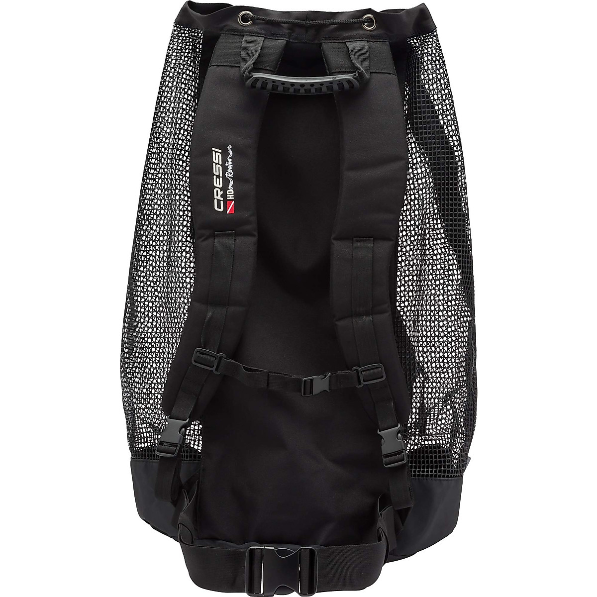 Cressi Heavy Duty Mesh Backpack 90 liters Capacity for Scuba Diving, Water Sport Gear | Roatan: designed in Italy, Black, One Size (UB936000)
