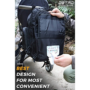 Diaper Bag Backpack for Dad, DBTAC Large Baby Nappy Bag for Men w/Changing Mat, Insulated+Wipe Pockets, Stroller Straps, Black