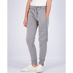 3 Pack: Girls Fleece Joggers Soft Athletic Track Warmup Casual Sweatpants Clothes Little Sports Pajama Kids Clothing Youth Children Sweats Big Teen Running Elastic Pants Basketball -Set 5, S (8)