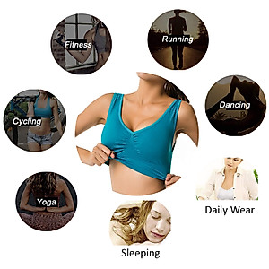 Cabales KINYAOYAO Women's 3-Pack Seamless Wireless Sports Bra with Removable Pads Navy-blue-wine