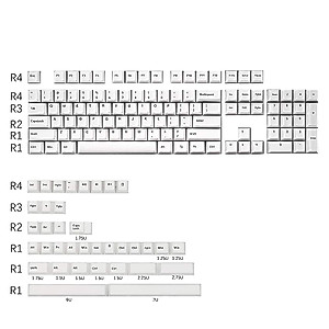 Bow Keycaps, 139 White Keys PBT Cherry Profile Double Shot for filco Cherry Ducky iKBC Mechanical Gaming Keyboard (White)