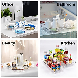 fontal Refrigerator Organizer and Storage Bins -3pcs Clear Plastic Bins For Fridge, Freezer, Kitchen Cabinet, Pantry Organization, BPA Free Fridge Organizer