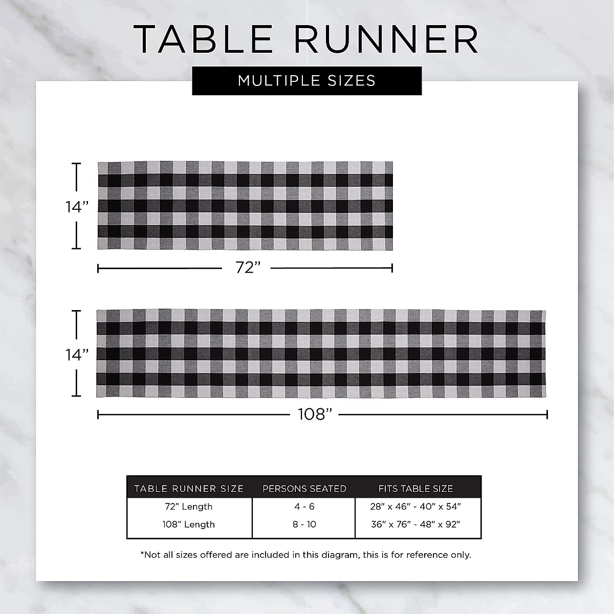 DII Farmhouse Braided Stripe Table Runner Collection, 15x72, Black