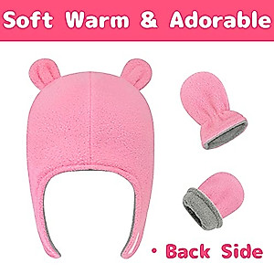Baby Hat and Mitten Set Baby Winter Hat with Ear Flaps Baby Girl Winter Hat Baby Hats Baby Beanie Baby Winter Mittens