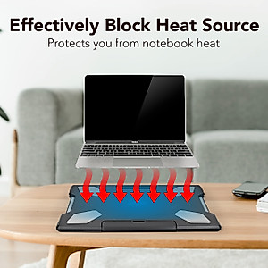 EHO Laptop Pad for Your Lap Portable Lightweight Laptop Pad with Foldable Stopper, Retractable Mouse Pad Tray for Business, Study, Sofa, Retractable Left/Right Mouse Pad