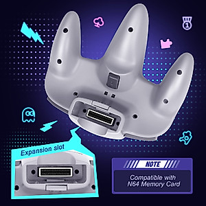 FISUPER Wired N64 Controller Classic Gamepad Joystick for N64 Console (2 Pack Grey)