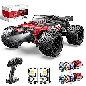 DEERC 9500E 1:16 Scale All Terrain RC Car, 4x4 High Speed Electric Vehicle, 2.4Ghz Off-Road Remote Control Truck with 2 Batteries, 35+ KMH Monster Truck for for Adults Kids