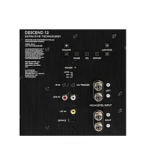Definitive Technology Descend DN12 12" Subwoofer (2021 Model) - Optimized for Movies and Music, New 3XR Architecture, 1500W Peak Class H Amplifier & (2) Pressure-Coupled 12" Bass Radiators, Black