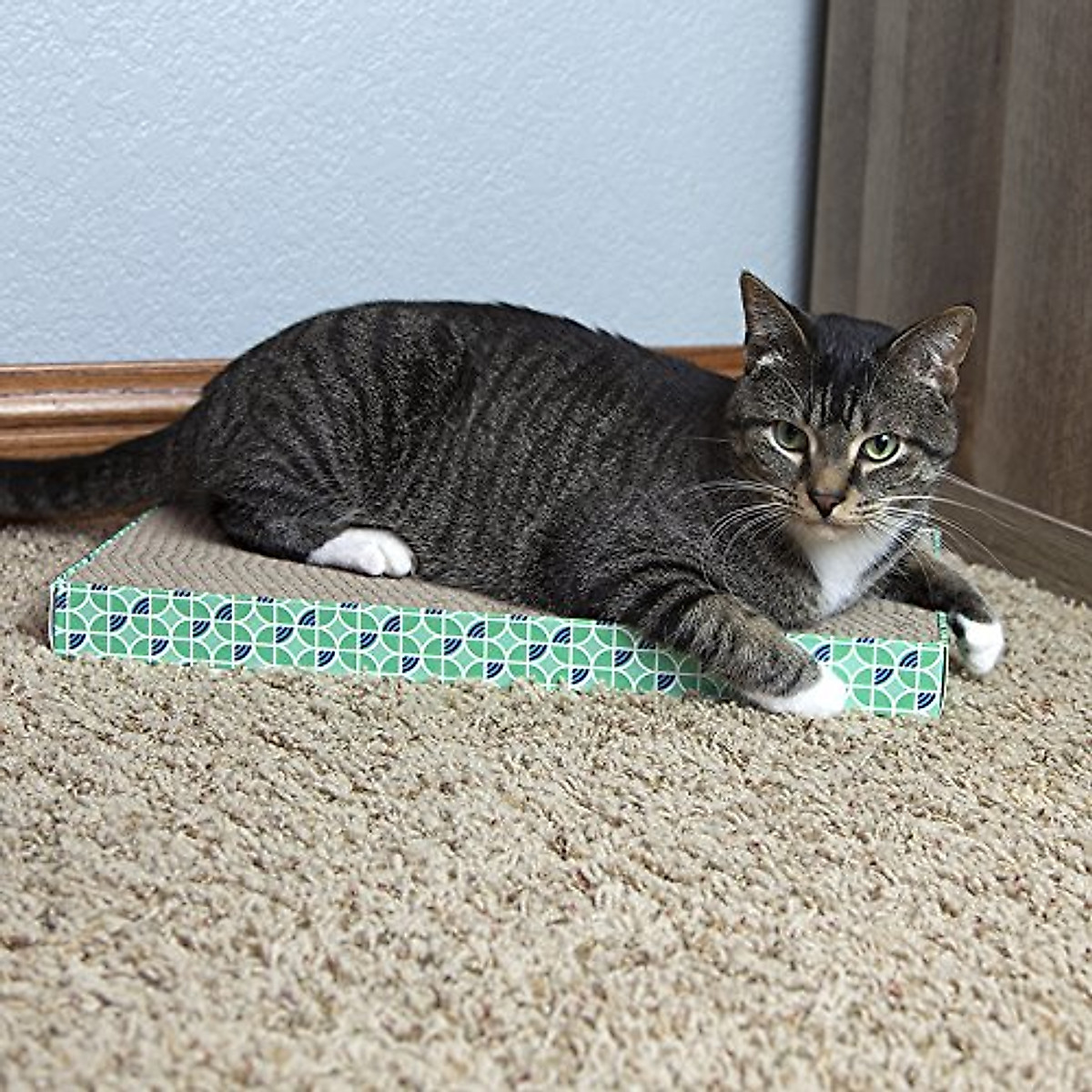 Kitty City XL Wide Corrugate Cat Scratchers 3 Pieces, Cat Scratching, Cat Scratch Pad, Door Clips
