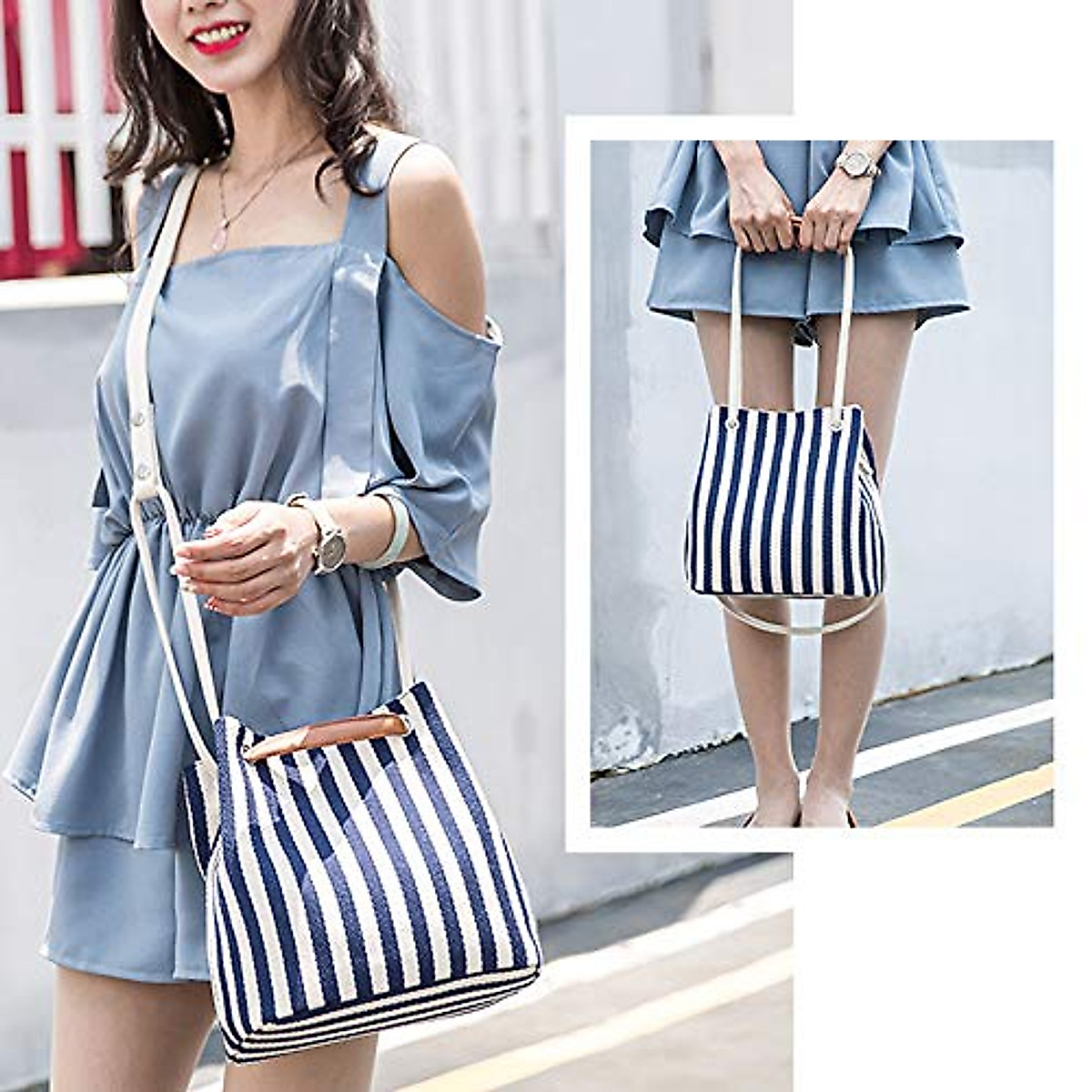 LOYUYU Women's Tote Bag Small Canvas Shoulder Bag Hobo Bag Daily Working Handbag Black