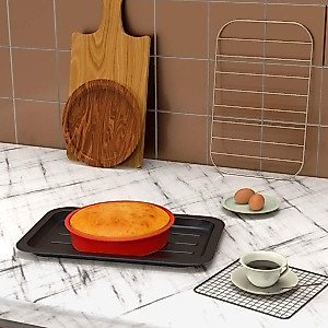 SILIVO 2x Silicone Cake Pans + 2x Silicone Muffin Pans
