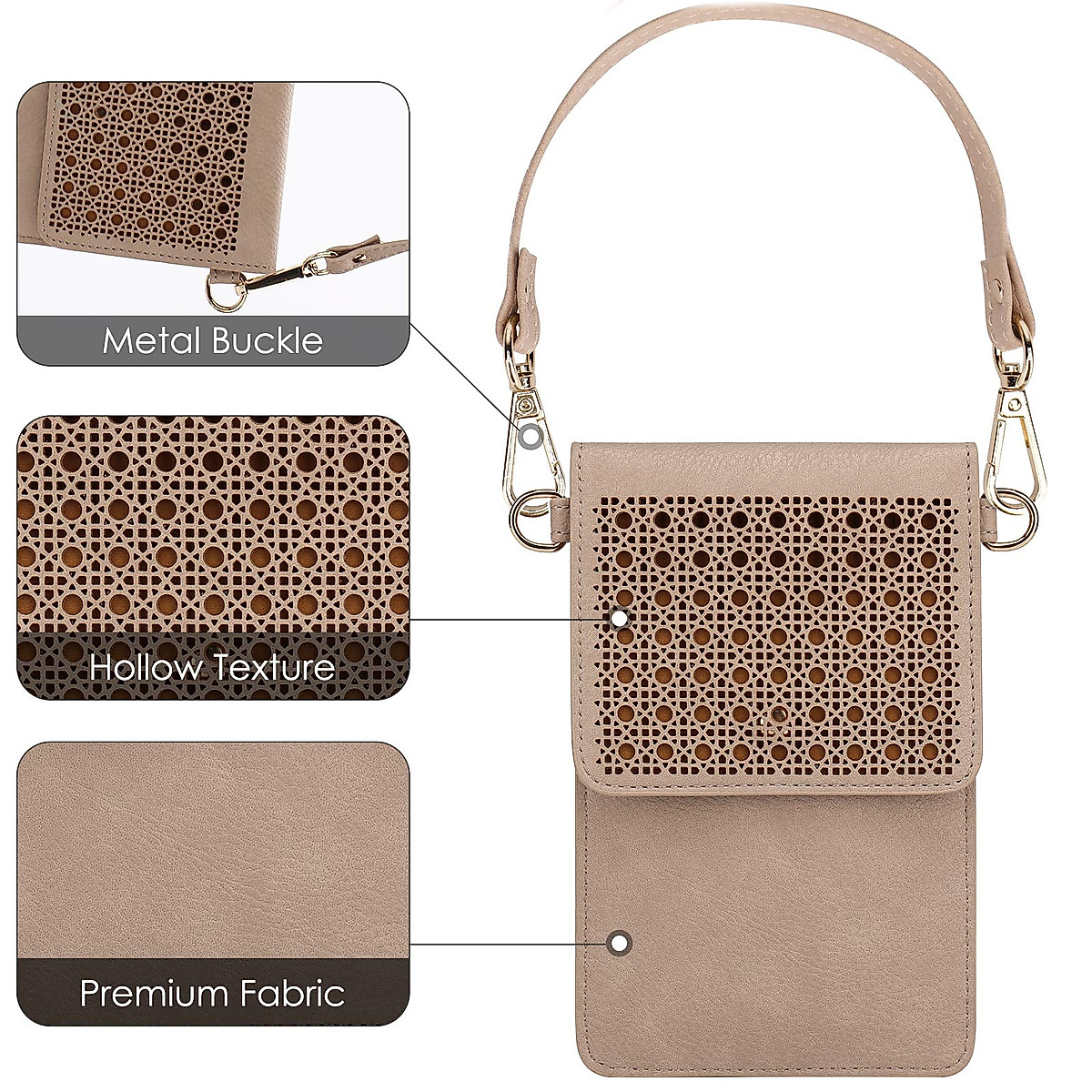 AnsTOP Small Crossbody Cell Phone Purse for Women - Lightweight PU Leather Crossbody Bag for Women Mini Phone Pouch Purse Best Gift
