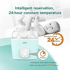 DORABELA Baby Bottle Warmer, 8-in-1 Fast Double Bottle Warmer for Baby Food Heating and Defrosting, BPA Free, Smart Operating Panel, 24H Temperature Control and Preset Time for Breastmilk or Formula