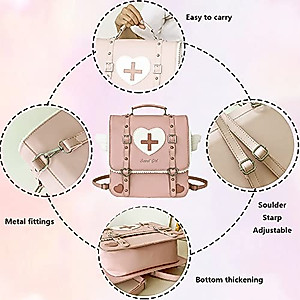 Girls College Style Anime Schoolbag Students Cute Sweet Angel Wings Novelty Backpack Women's Fashion Casual Daypacks (White,11.4*3.9*12.2in)