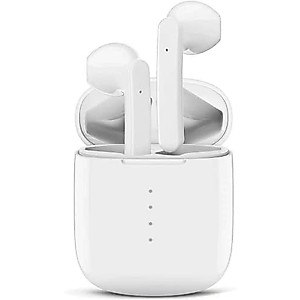 Wireless Earbud Bluetooth 5.0 Headphones Built in Mic in Ear Buds Noise Canceling 3D Stereo Air Buds Earbud Fast Charging, IPX8 Waterproof for Android/Samsung/iPhone - (White)