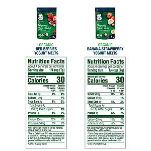 Gerber Up Age Snacks Variety Pack - Organic Yogurt Melts & Organic Puffs, 7Count & Lil Crunchies, Mild Cheddar & Veggie Dip, 8 Count