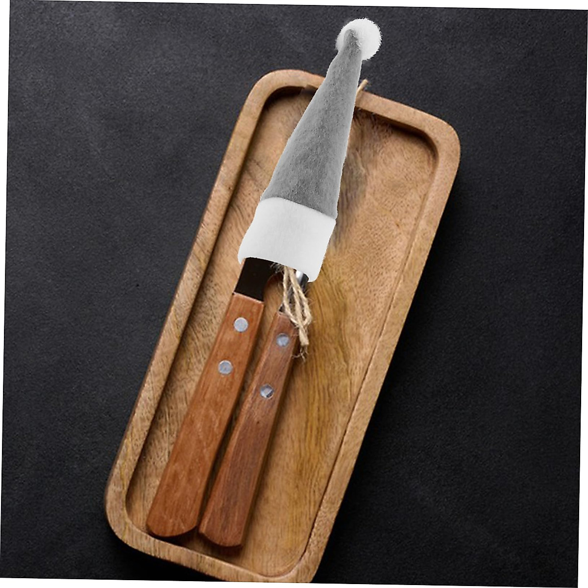 DOITOOL 24PCS Christmas Santa Hats Silverware Tableware Holders Santa Claus Flatware Bag Pouch Christmas Dinner Table Decorations Party Supplies