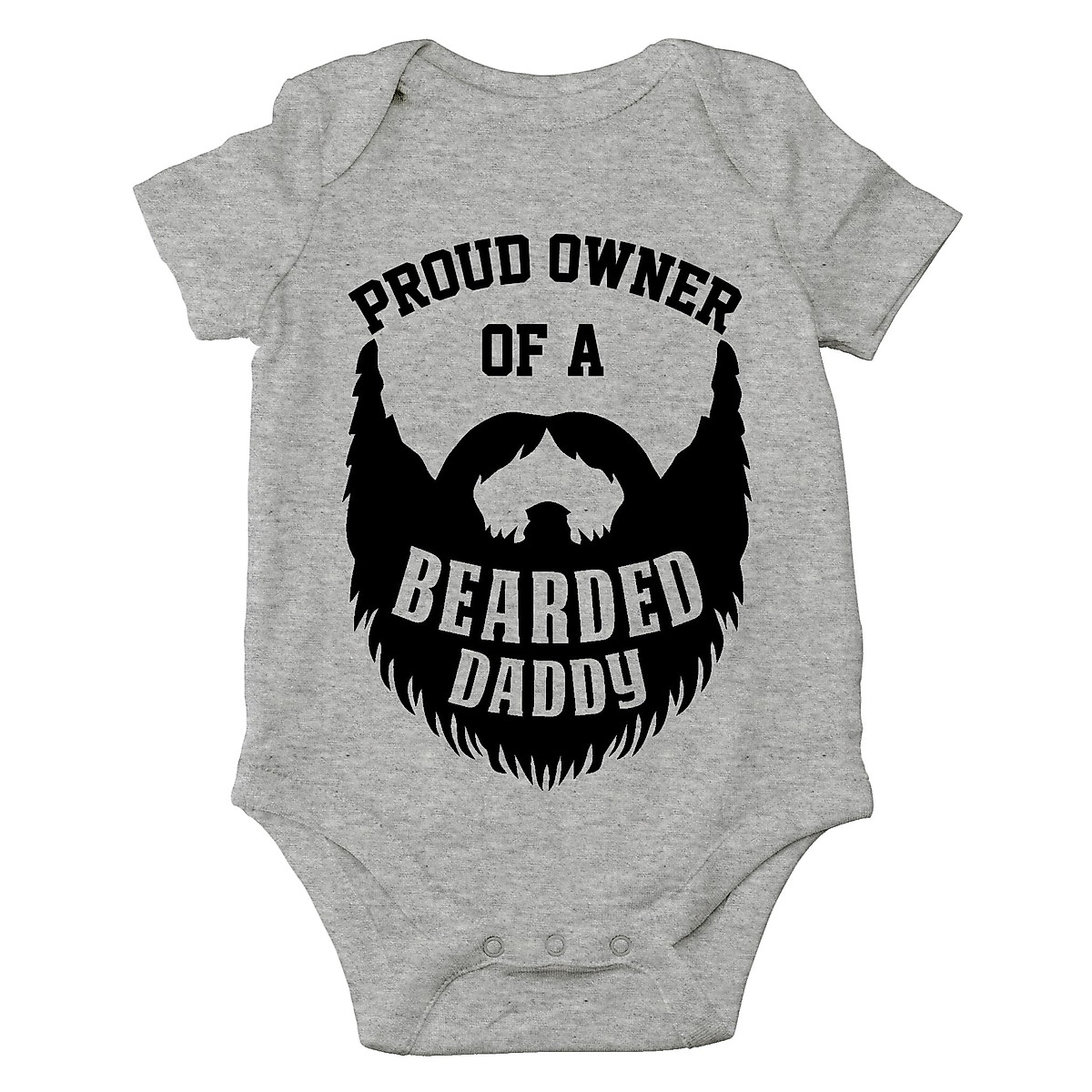 AW Fashions Proud Owner Of A Bearded Daddy Baby Bodysuit Cute Newborn Boys Outfit Funny Infant Clothes (Newborn, Sports Grey)