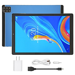 FOLOSAFENAR Tablet Computer, 10.1 Inch Tablet 5G WiFi Front 2MP Rear 5MP 1960x1080 100-240V 6GB 128GB for Android 12.0 for Photograph (US Plug)