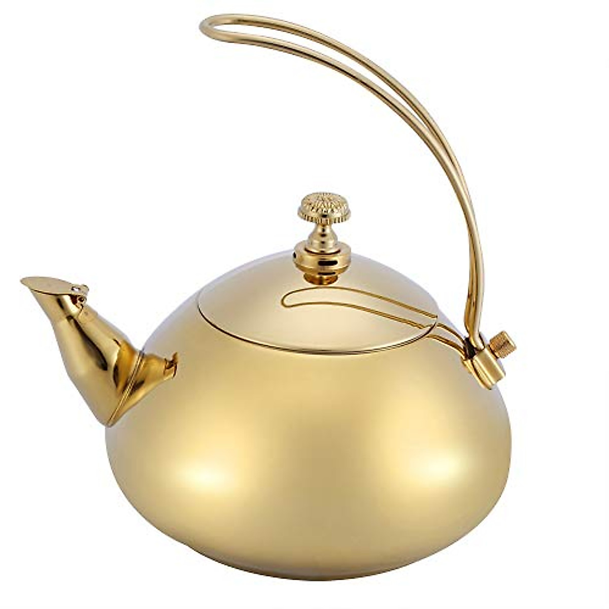 Tea Kettle,Whistling Tea Pots for Stove Top,Food Grade Stainless Steel Teapot,Classic Stovetop Kettle with Universal Base,Cool Grip Bakelite Handle Fast Water Heating Boiling Pot(GOLD)