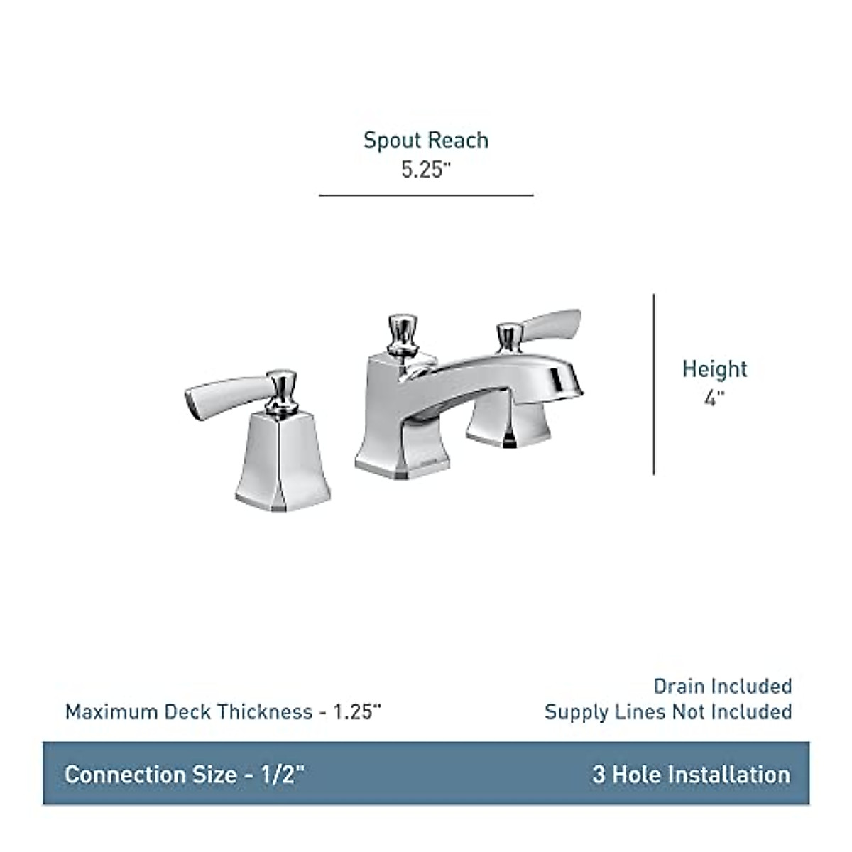 Moen 84926SRN Conway Two-Handle Widespread Bathroom Sink Faucet with Valve Included, Spot Resist Brushed Nickel