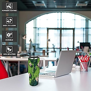 FOCIUZTA 40oz Grassland and Stone Pattern Tumbler with Lid, Travel Coffee Cup, Ideal for Easter, Gaming Enthusiast, Mother Day, and Birthday Gifts