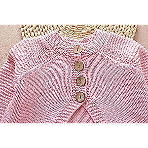 Willow Dance Toddler Baby Girls Autumn Winter Clothes Button Knitted Sweater Cardigan Cloak Warm Thick Coat (Pink, 6-7 Years)
