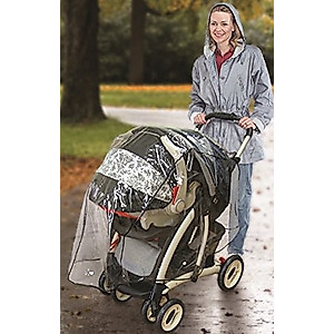 Jeep Travel System Weather Shield, Baby Rain Cover, Universal Size to fit most Travel Systems, Waterproof, Windproof, Ventilation, Protection, Shade, Umbrella, Pram, Vinyl, Clear, Plastic