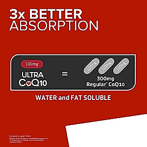 CoQ10 100mg Softgels - Qunol Ultra 3x Better Absorption Coenzyme Q10 Supplements - Antioxidant Supplement For Vascular And Heart Health & Energy Production - 4 Month Supply - 120 Count