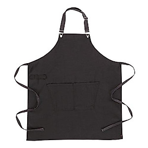 Chef Works Unisex Boulder Bib Apron, Purple Black, One Size