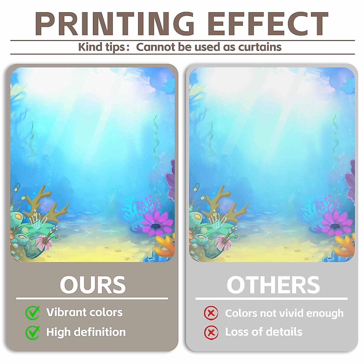 ZTHMOE 7x5ft Fabric Summer Under The Sea Photography Backdrop Little Mermaid Princess Girl Background Birthday Party Ocean Baby Shower Decorations Photo Banner Props