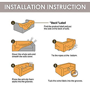 JOYDREAM Stretch Loveseat Slipcovers, 2 Seater Couches Cover, Printed Sofa Cover, Universal Couch Cover Sofa Slipcovers with 1 Pillowcase, Medium